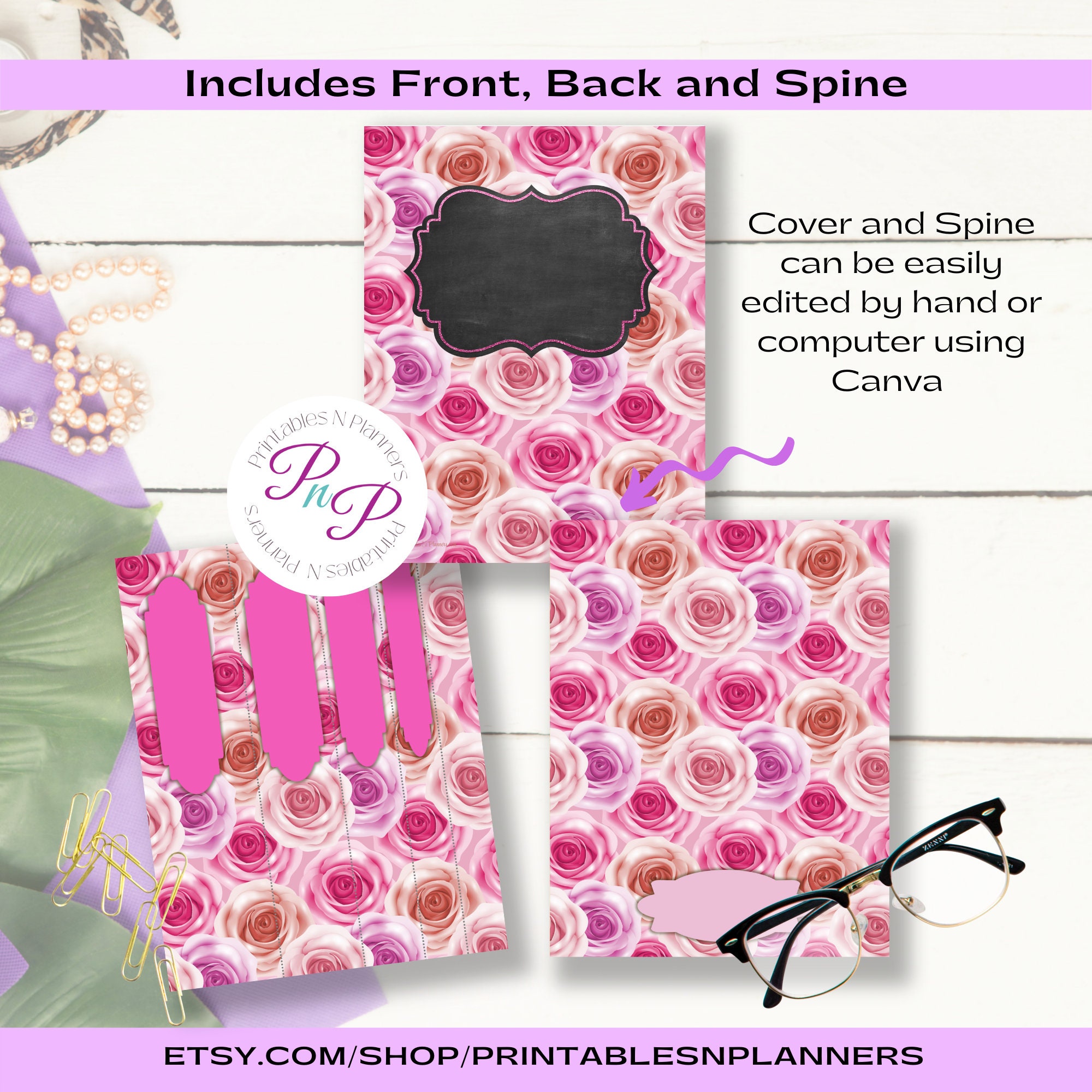 Printable Binder Cover Set, Binder Cover, Spine and Back Cover ...