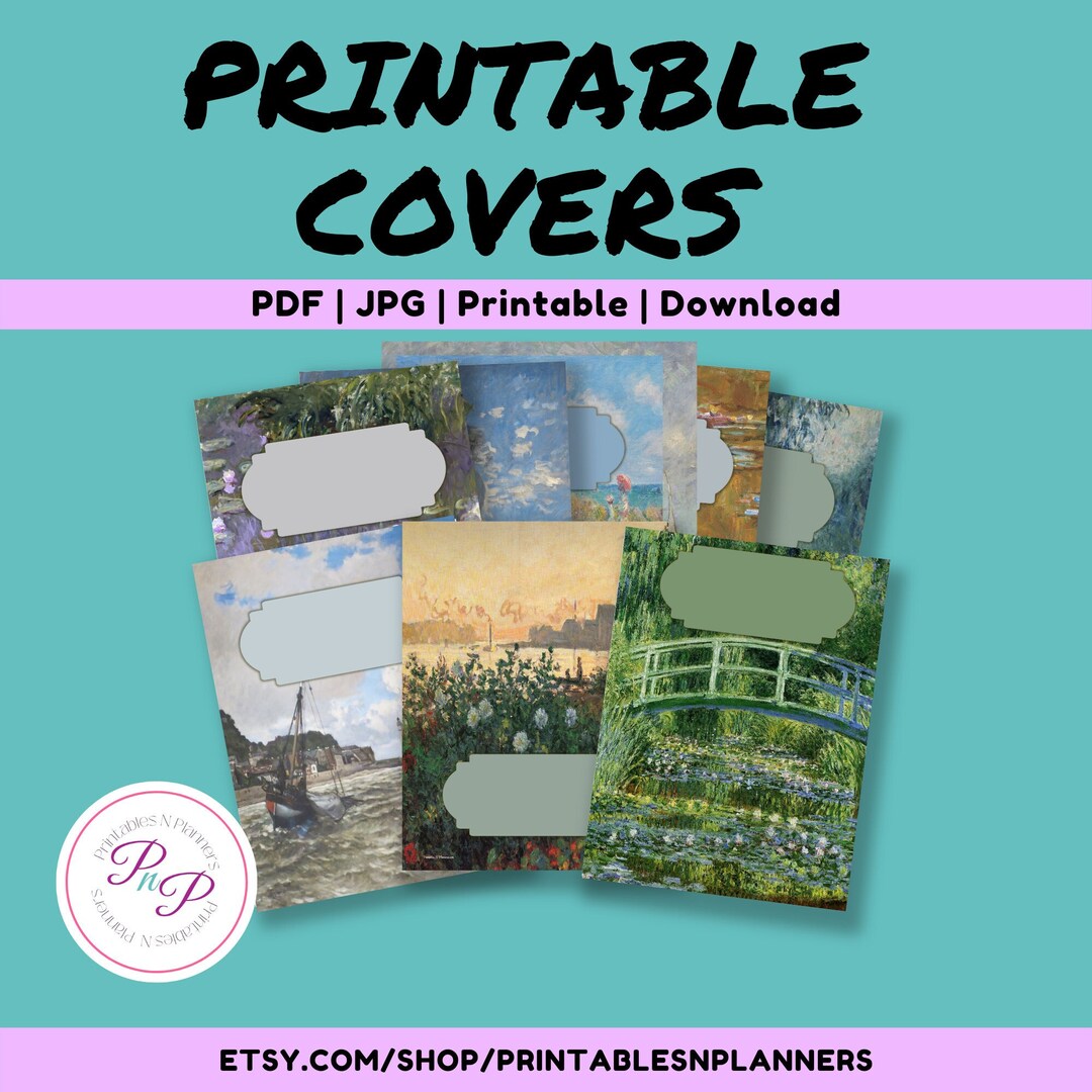 Printable Art Binder Covers, Art Notebook Covers, Planner Cover ...