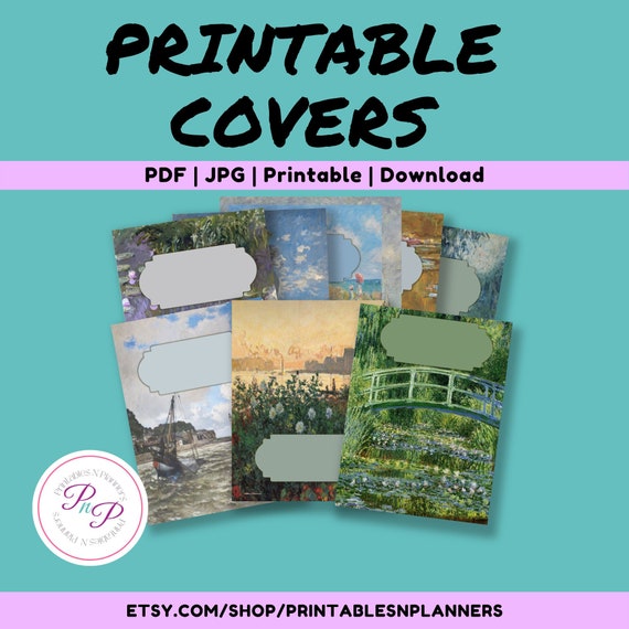 Printable Art Binder Covers Art Notebook Covers Planner | Etsy
