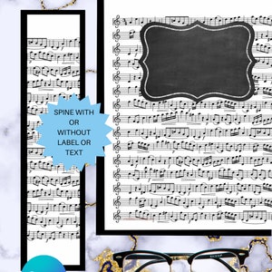 Music Note Printable Binder Cover Set, Binder Cover, Spine and Back ...