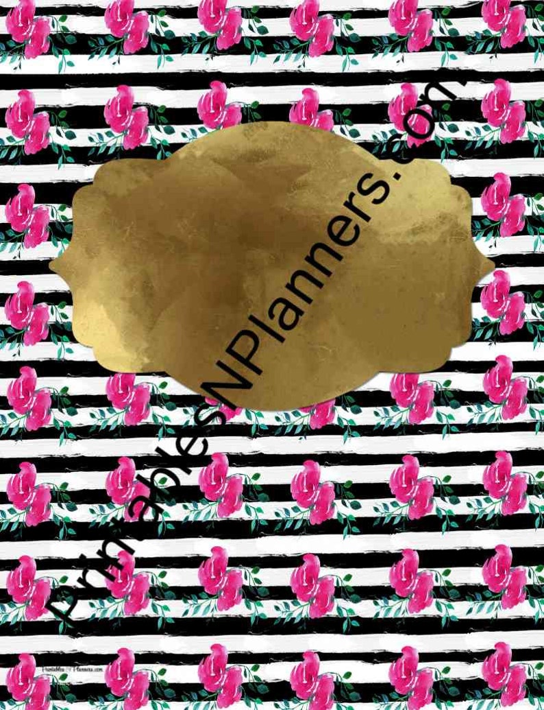 Shabby Chic Printable Binder Covers With Gold Labels Notebook Covers ...