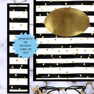 Gold Confetti Printable Binder Cover Set Spine and Back Cover Download ...