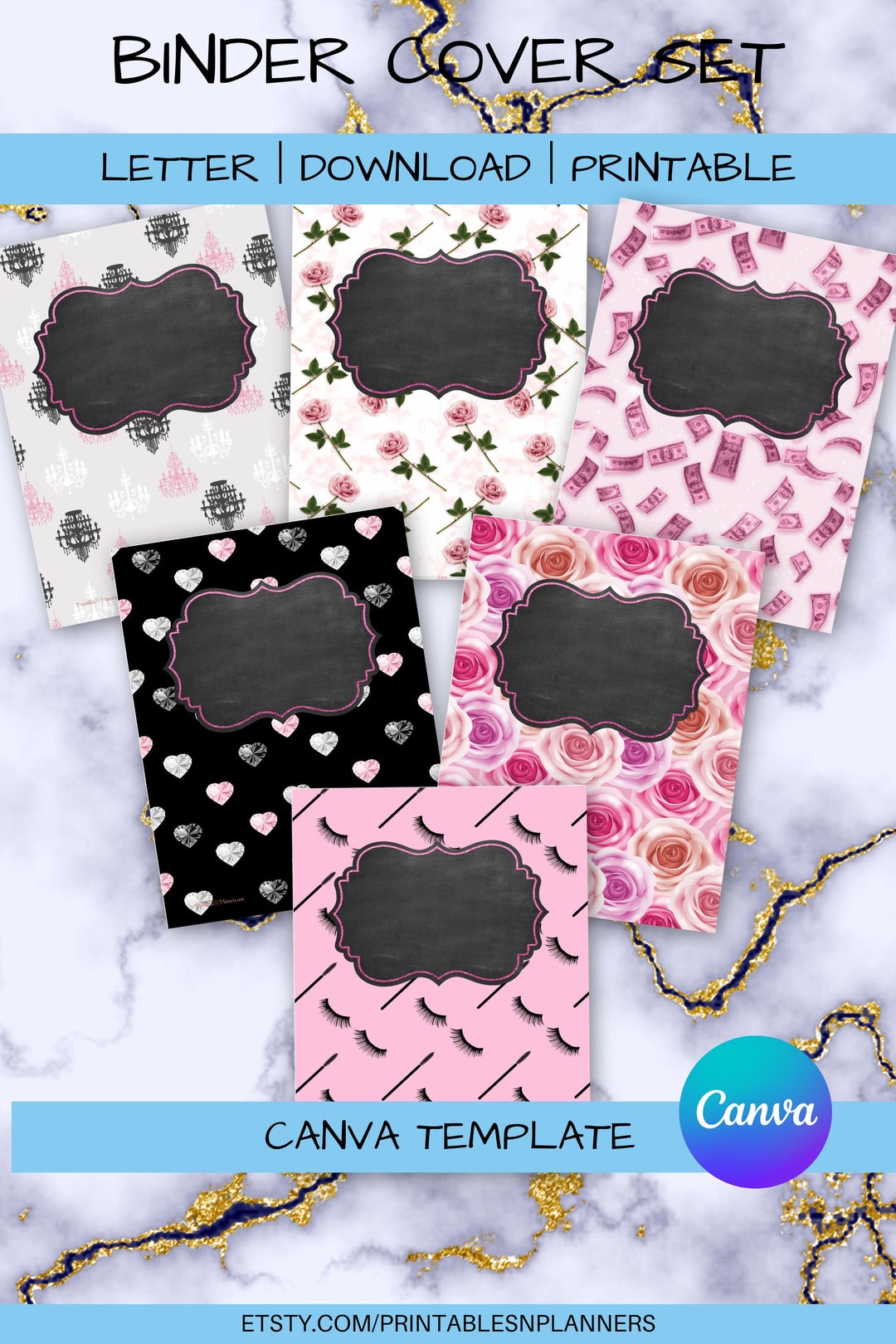 Modern Design Printable Binder Cover Set Binder Cover Spine and Back ...