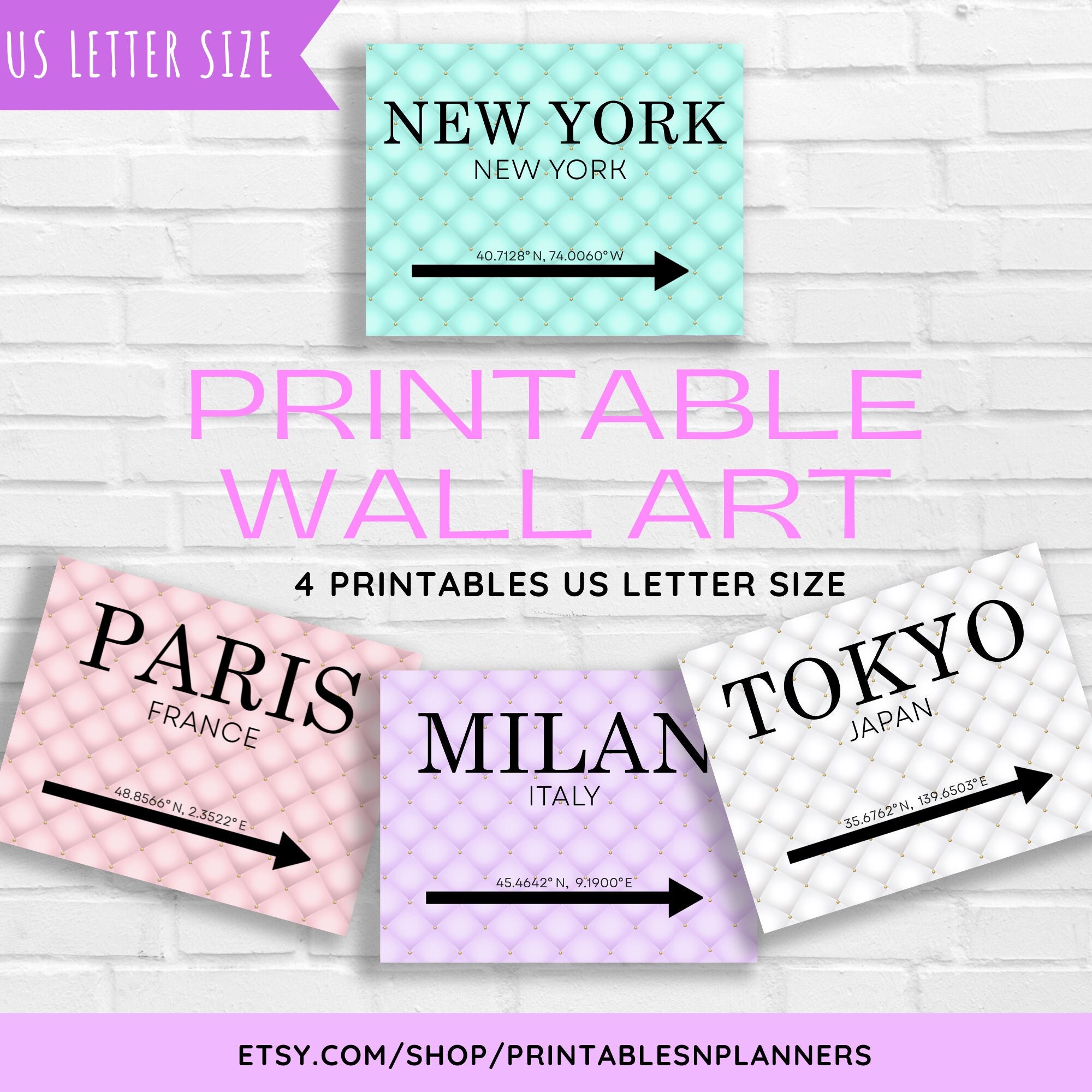Custom Location Wall Art Printable Digital Wall Art Fashion Art College ...