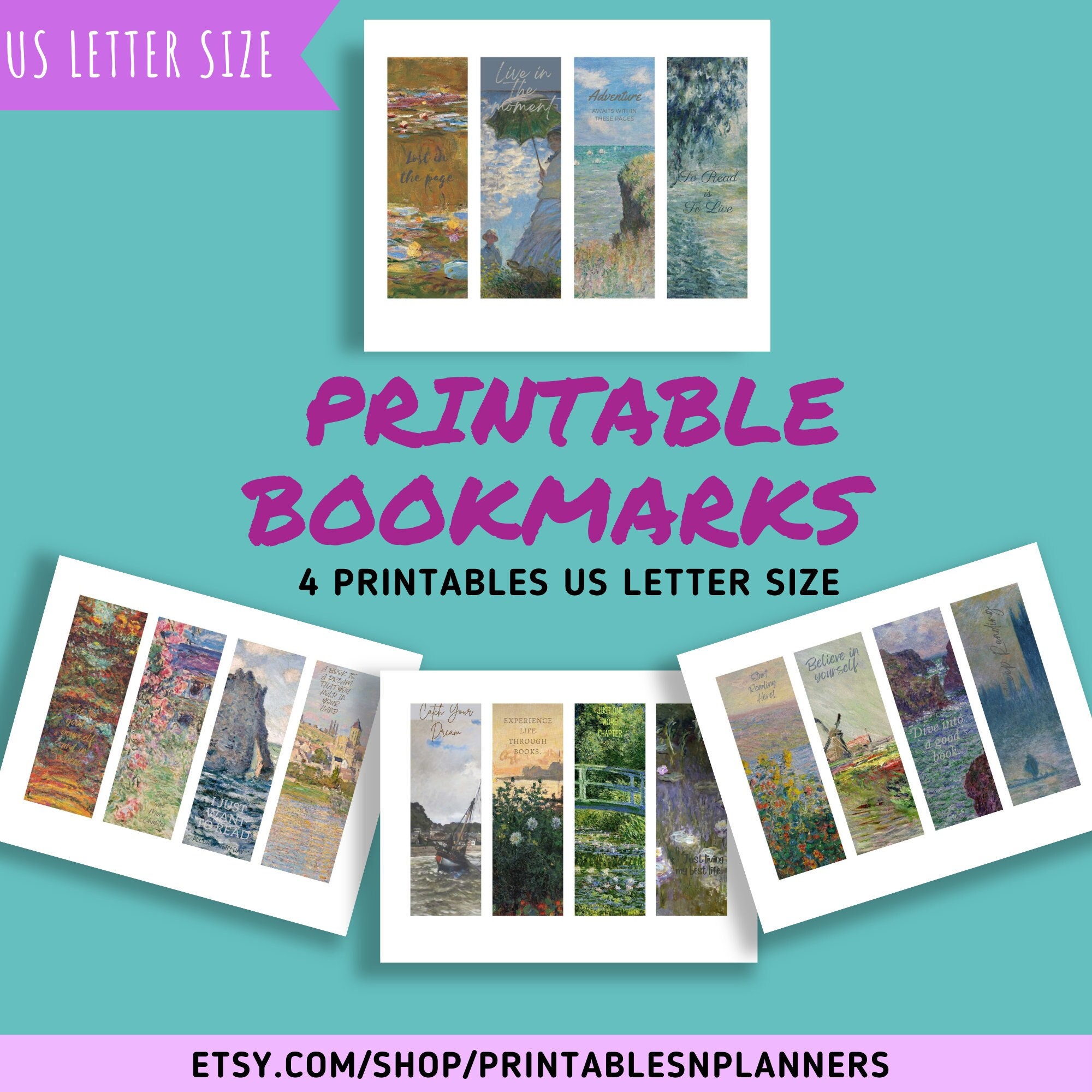 Printable Bookmarks, Download Bookmarks, Famous Art Bookmarks, Reading ...