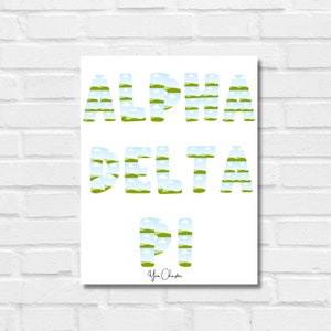 Printable Sorority Wall Art, Adpi Photo Collage, Big Little Sister Gift ...