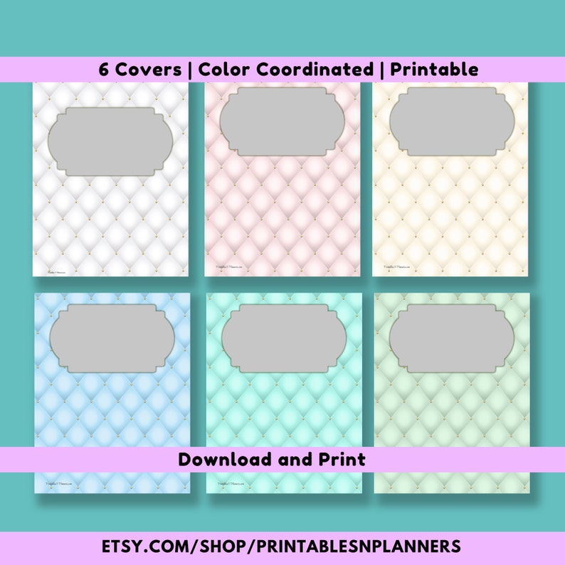 Pastel Elegant Printable Binder Covers, Download Binder Cover Inserts ...