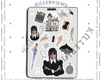 Wednesday Addams Sticker Sheet - Etsy