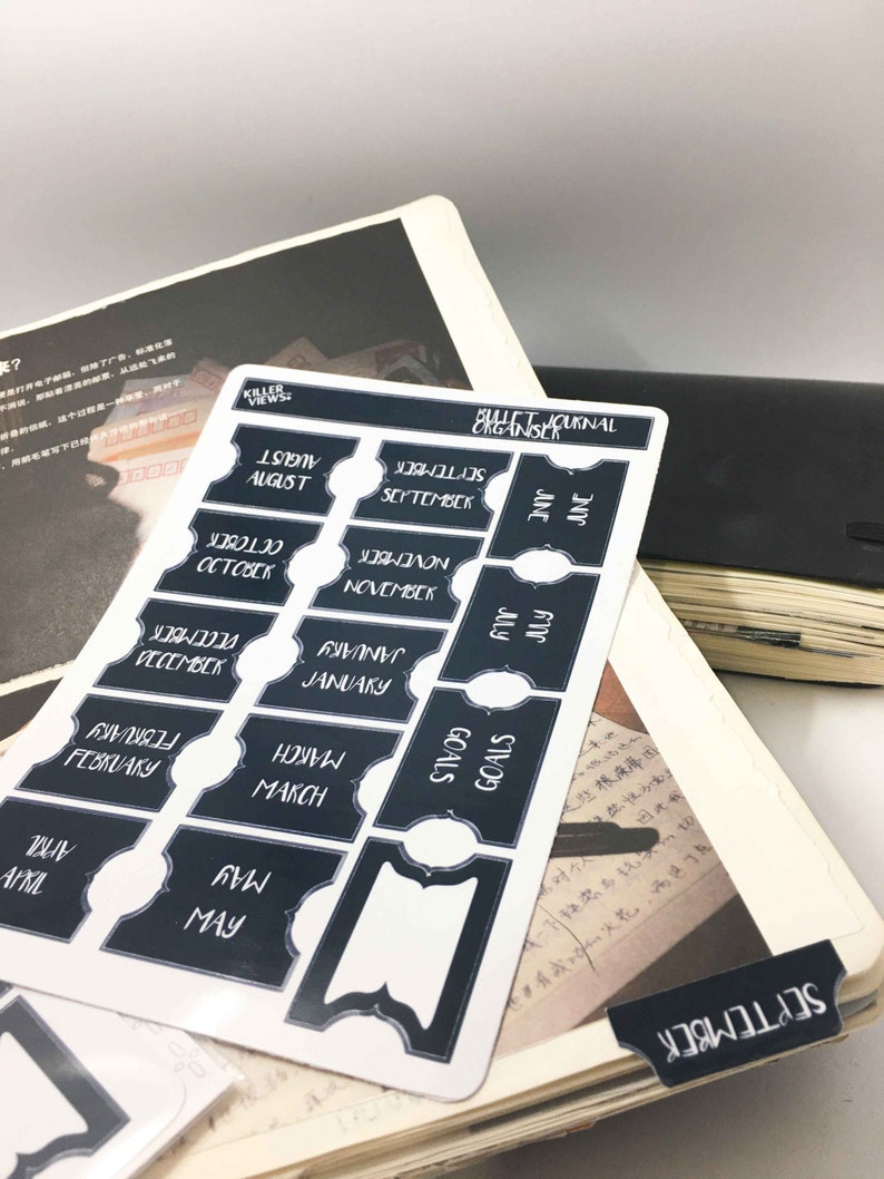 Month Sticker Tabs for Bullet Journal Kits and Planner in | Etsy