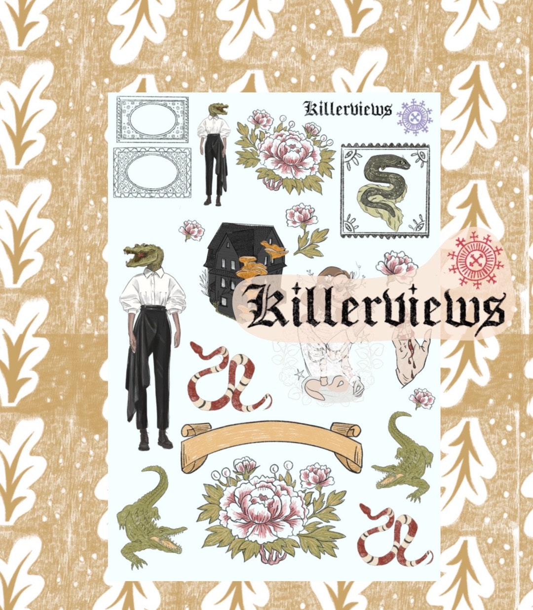 Swamp Witch Croc Journal Sticker Sheet for Bullet Journal Kit and ...