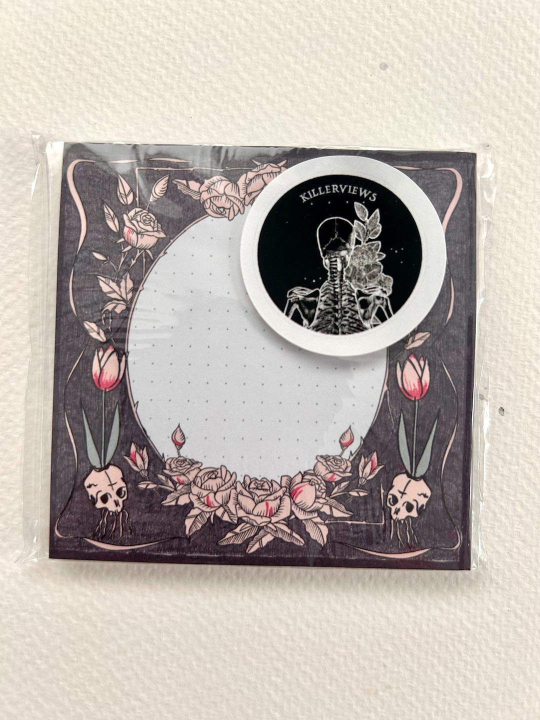 Dot Grid Rose Skull Post It Notes - Etsy