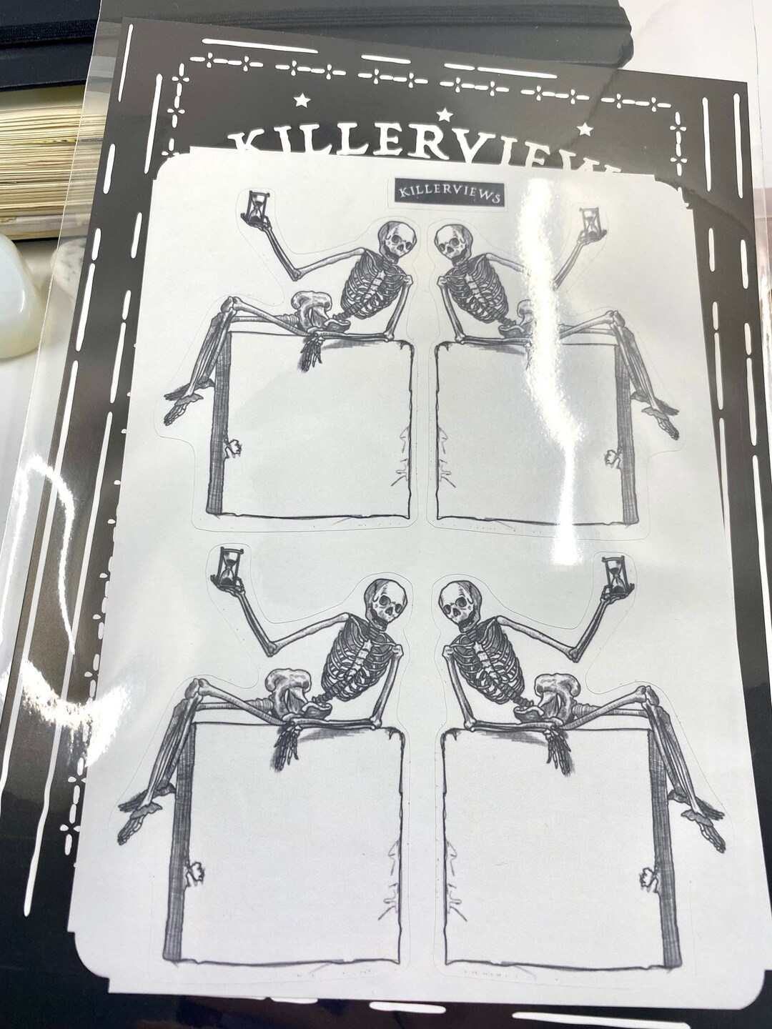Gothic Skeleton Post It Page Planner Sticker Sheet for Bullet Journal ...