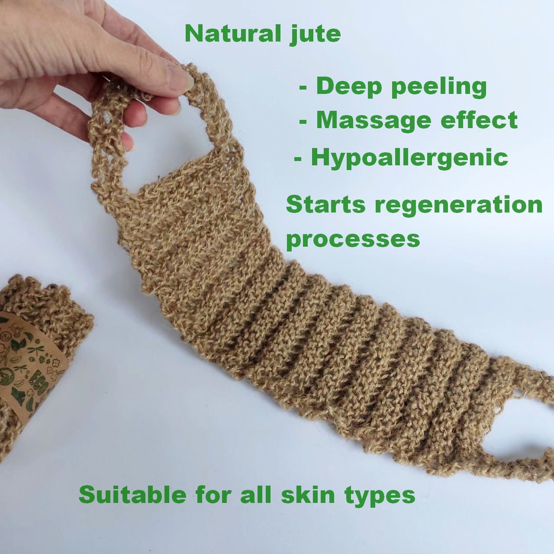 Organic Washcloths for the Back/ Eco Friendly Exfoliating/ Natural Jute ...
