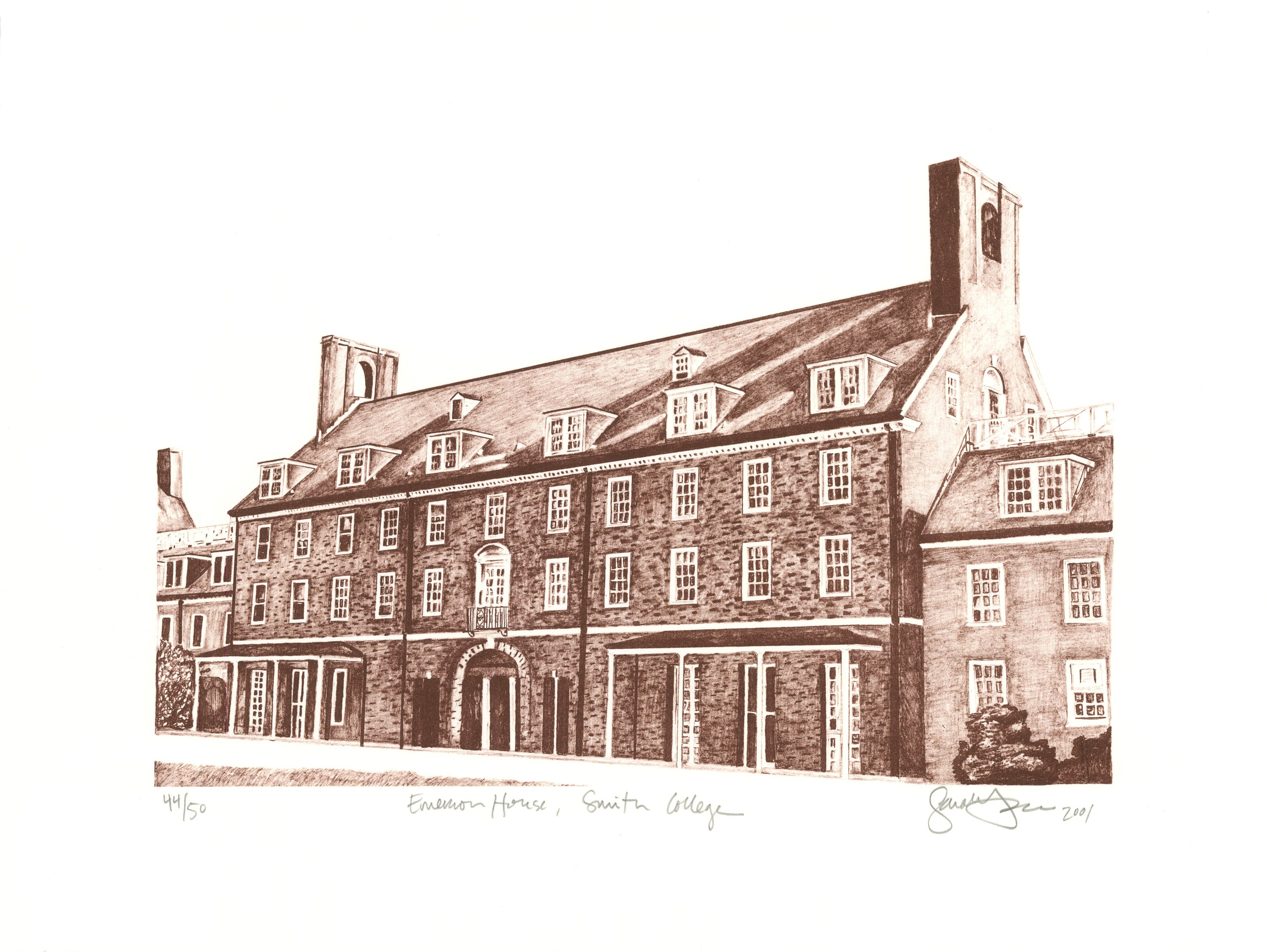 Emerson House, Smith College - Limited Edition Lithograph (unframed) - Etsy