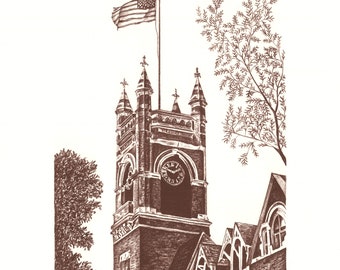Emerson House Smith College Limited Edition Lithograph - Etsy