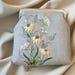 Floral Embroidery Linen Handbag – Yellow Daisy Kiss Lock Purse, Elegant ...