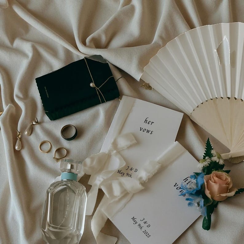 Set of 2 Personalized Wedding Vow Books His and Her Paper Vow Books ...