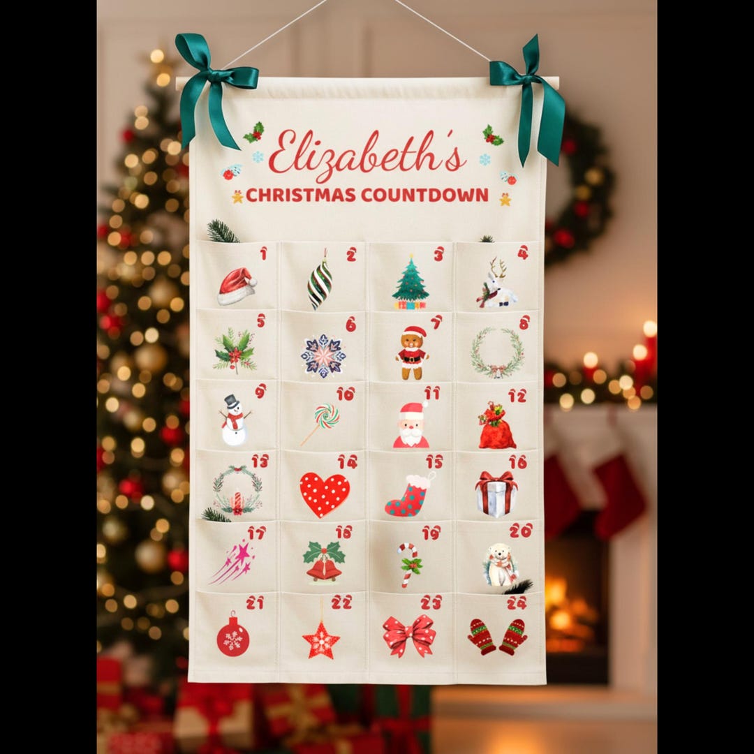 Fabric Advent Calendar for Kids, Christmas Countdown, Baby First ...