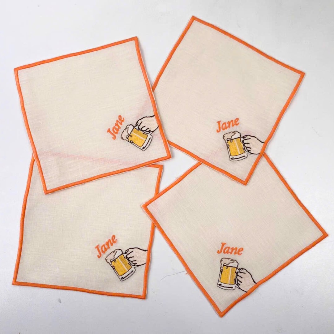 Custom Cocktail Napkin, 4 Custom Cocktail Napkins,personalization ...