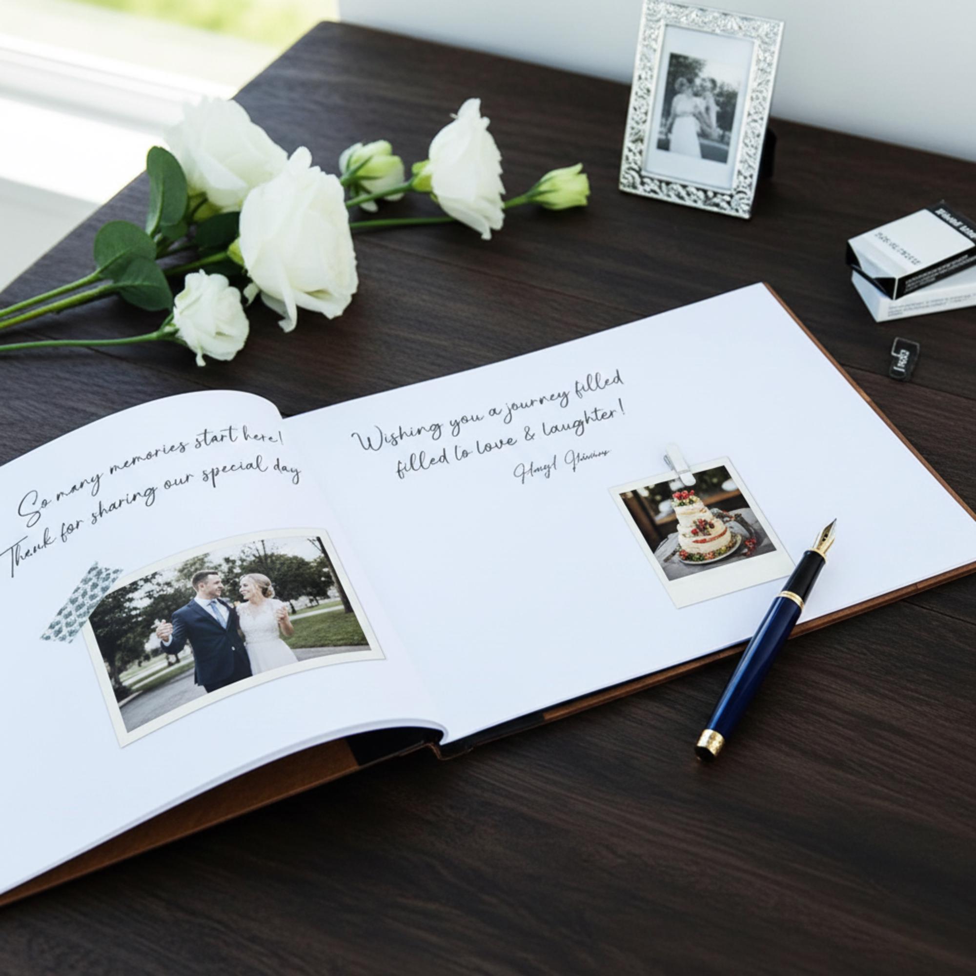 Personalized Wooden Wedding Guest Book, Custom Sign Book for Reception ...