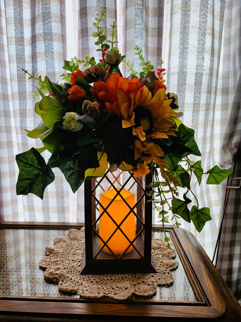Fall Candle Lantern Autumn Fall Lantern Candle Lantern With Timer - Etsy