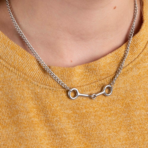 Snaffle Bit Necklace in Sterling Silver Silver or Gold Horse - Etsy