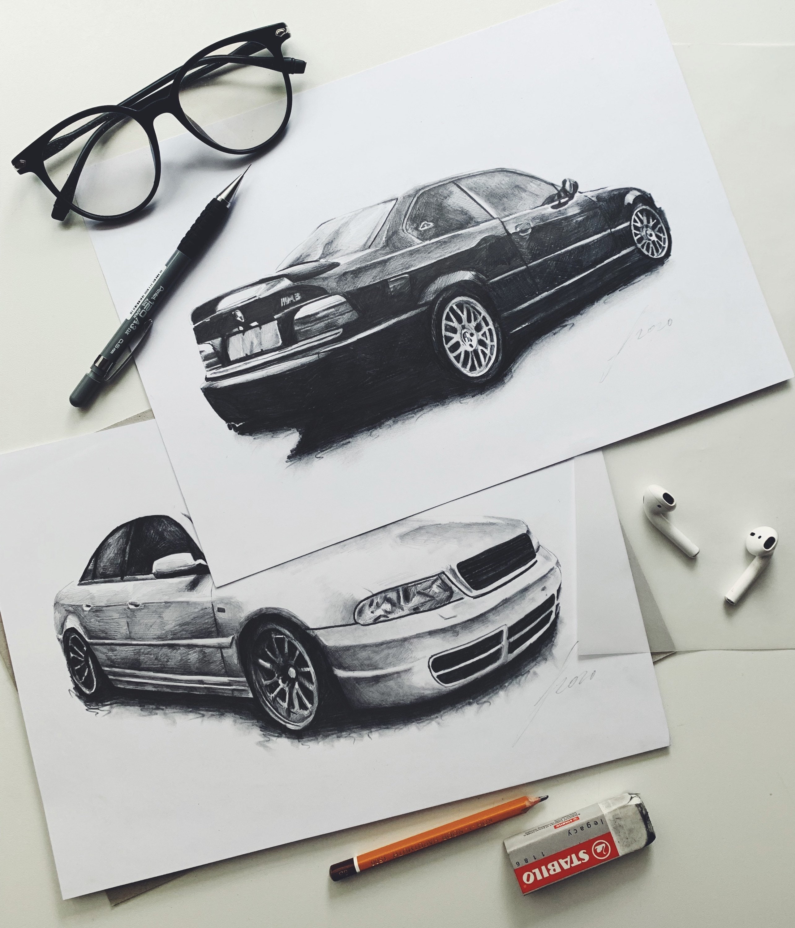 Custom Car Drawing Size A4 (8.3 X 11.7) / Car Portrait / Personalised ...