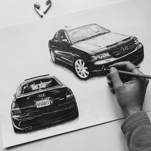 Custom Car Drawing Size A4 (8.3 X 11.7) / Car Portrait / Personalised ...