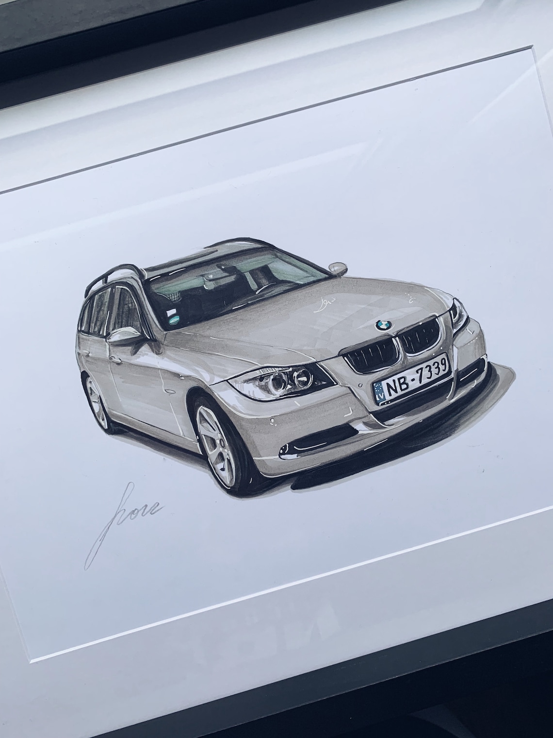 Colored Custom Car Drawing Size A4 (8.3 X 11.7) / Car Portrait ...