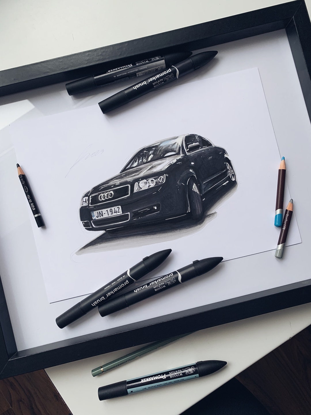 Colored Custom Car Drawing Size A4 8.3 X 11.7 / Car Portrait - Etsy