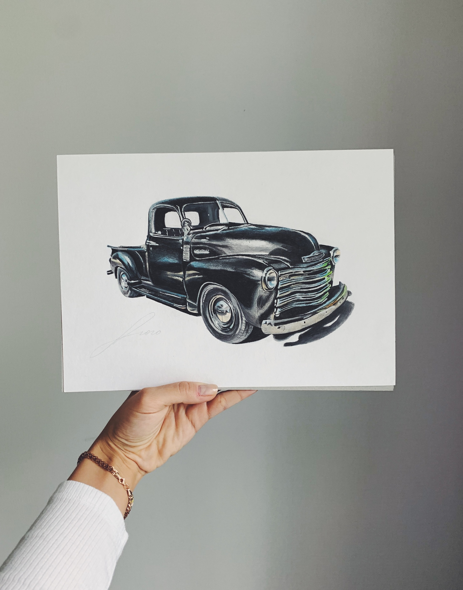 Colored Custom Car Drawing Size A4 (8.3 X 11.7) / Car Portrait ...