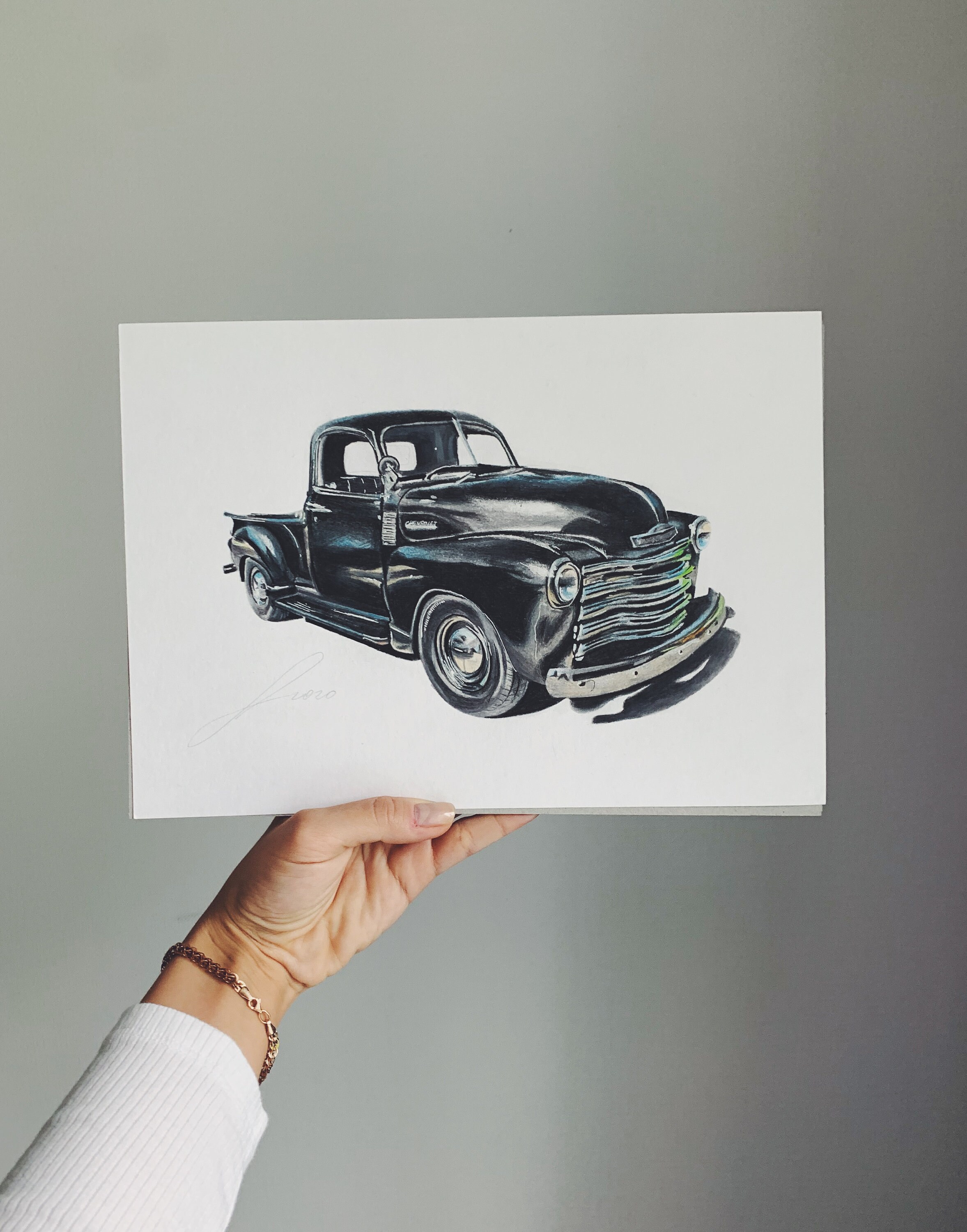 Colored Custom Car Drawing Size A4 (8.3 X 11.7) / Car Portrait ...