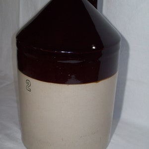 Primitive 2 Gallon Stoneware Crock Jug ~ Two-tone Brown & Beige ...