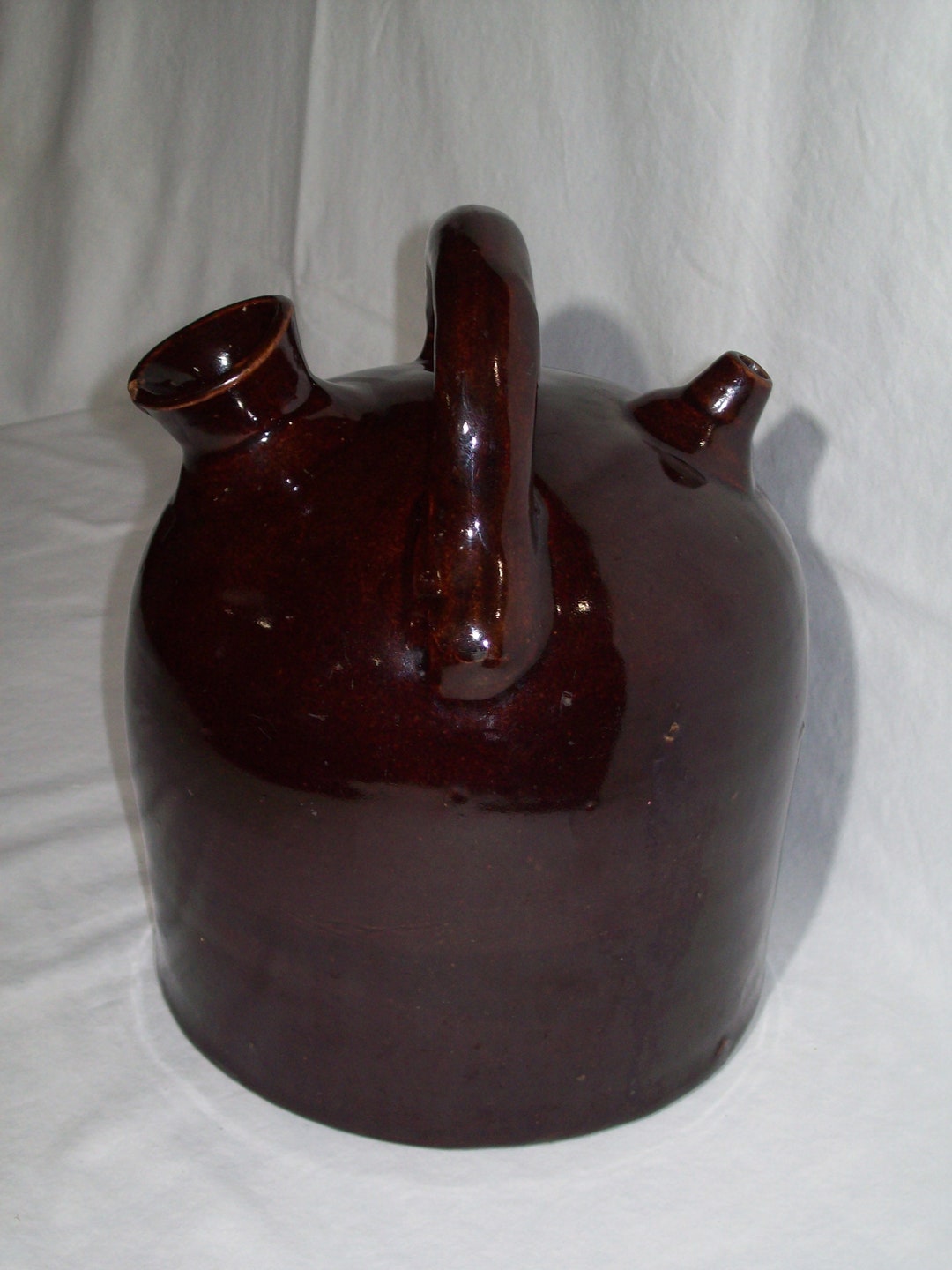 Rare Primitive 1 Gallon Stoneware Water Crock Jug With a Vent Spout ...
