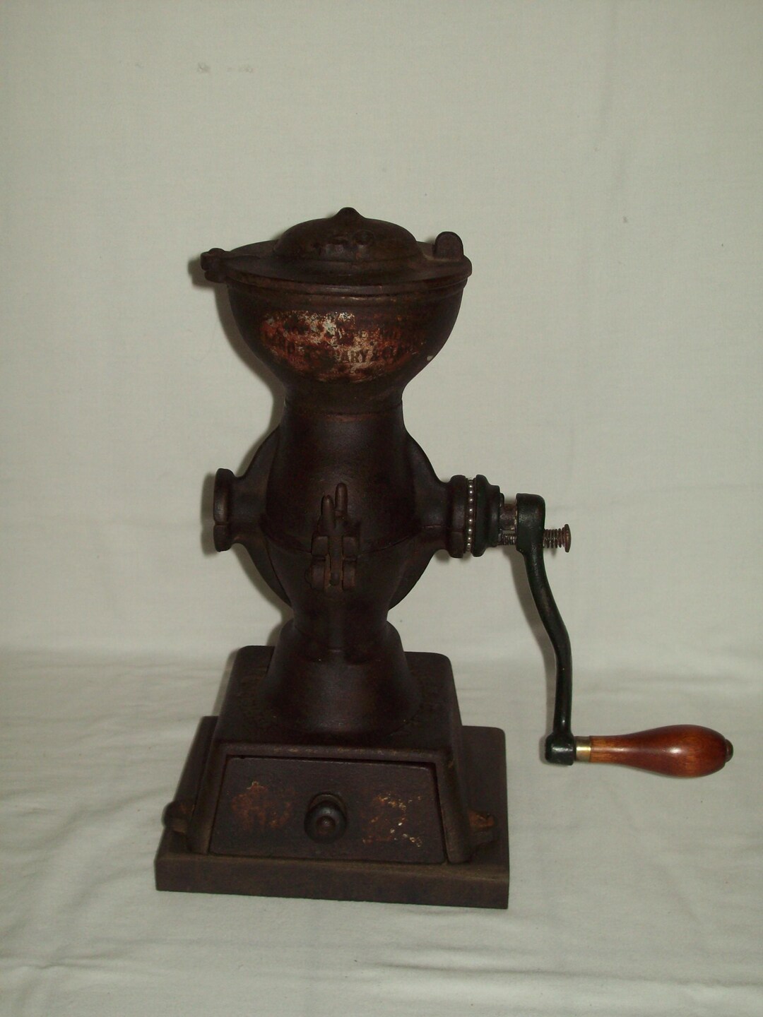 L@@K ~ "landers Frary & Clark" Antique Cast Iron Hand Crank Coffee ...