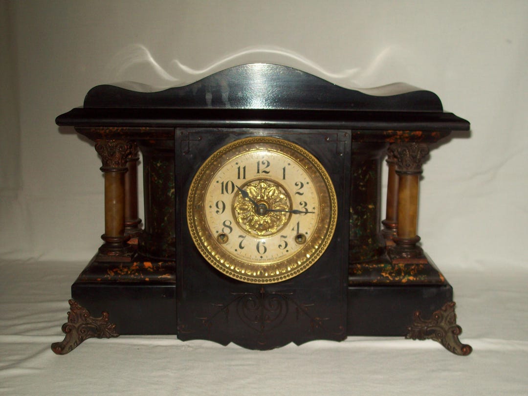 Awesome Shape Seth Thomas Key Wind Pendulum Movement Antique Mantle ...