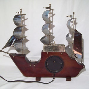 Vintage Gibraltar Wooden Nautical Ship Electric Clock / Night Light ...