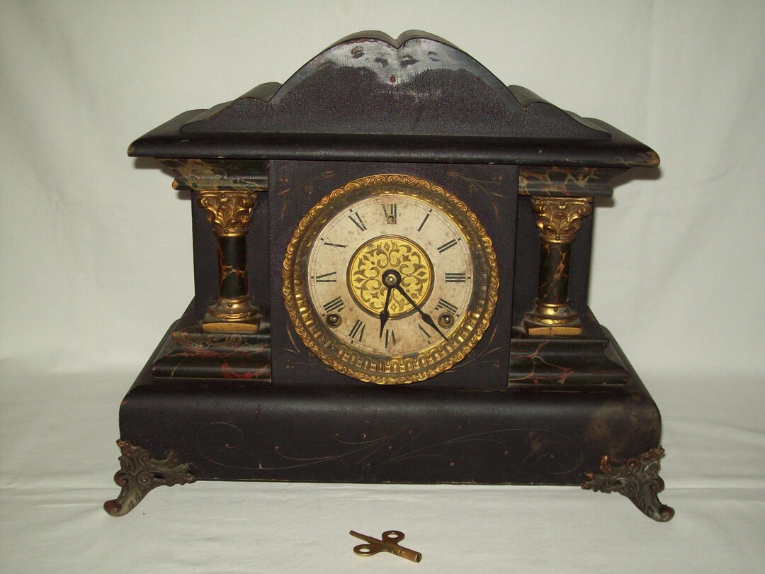 Antique Key Wind Pendulum Movement Mantle Clock ~ Does Work ! - Etsy