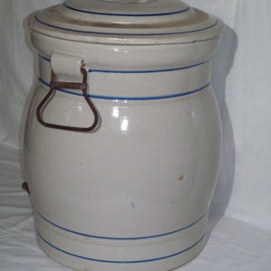 Primitive #5 Red Wing Stoneware Water Cooler Crock ~ Early Antique ...