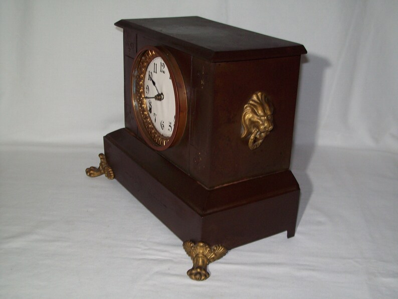 Antique Ansonia Metal Mantel Clock Key Wind Pendulum - Etsy