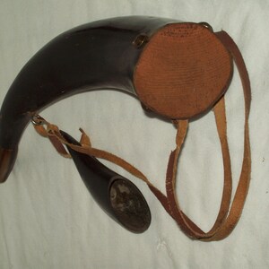 Primitive Powder Horn and Mini Horn Set ~ Powder Horn Has Threaded End ...