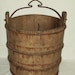 Primitive Wooden Well Bucket With Iron Banding ~ Very Solid ~ Nice Eye ...