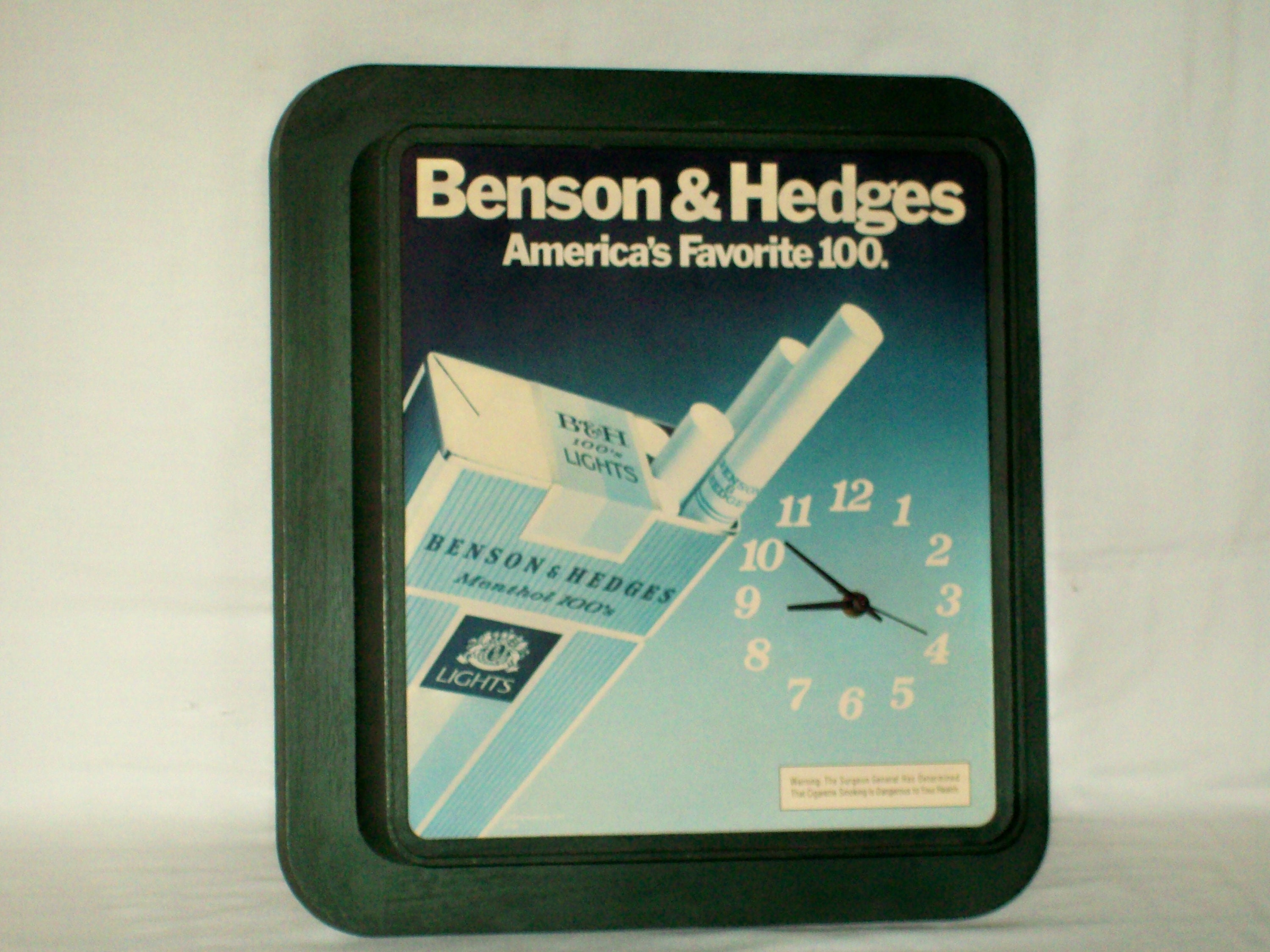 Vintage Benson & Hedges Advertisement Quartz Wall Clock ~ Bar / Man ...