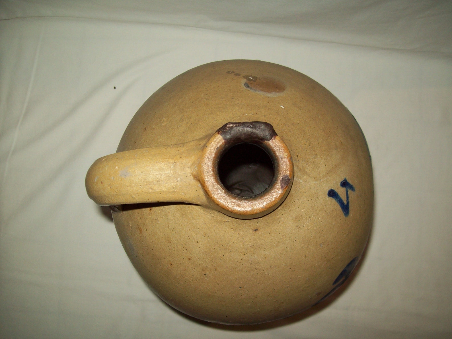 Primitive #4 Stoneware Crock Jug ~ Nice Cobalt Blue Pattern ~ Awesome ...