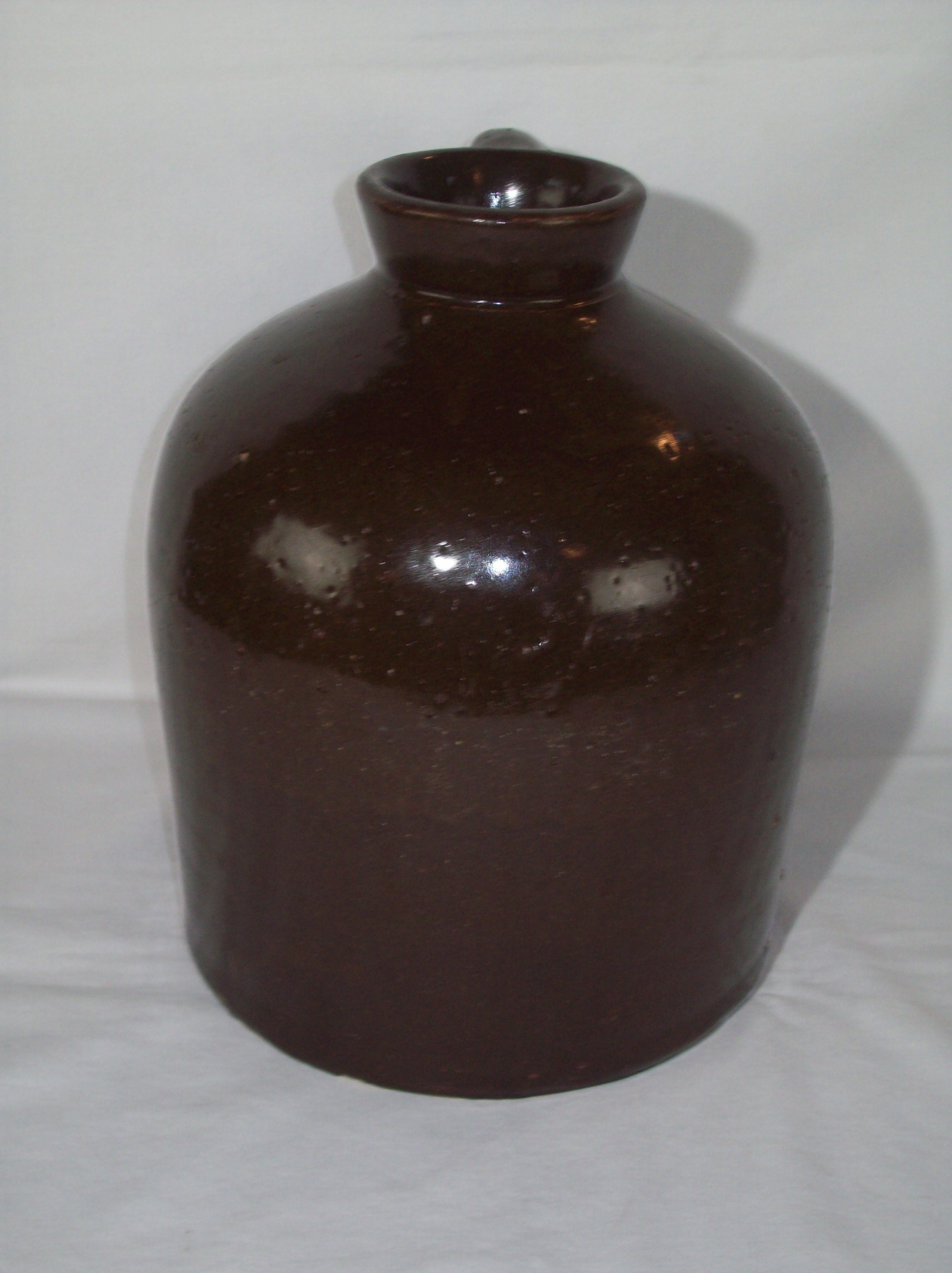 Antique Stoneware Crock Finger Jug ~ Little Brown Jug ~ Nice Primitive ...