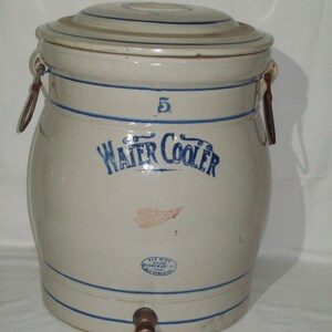 Primitive #5 Red Wing Stoneware Water Cooler Crock ~ Early Antique ...