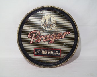 Vintage Prager Beer Serving Tray - Etsy