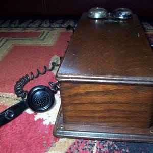 Early Western Electric "union Pacific Railroad" Antique Oak Wall Phone ...