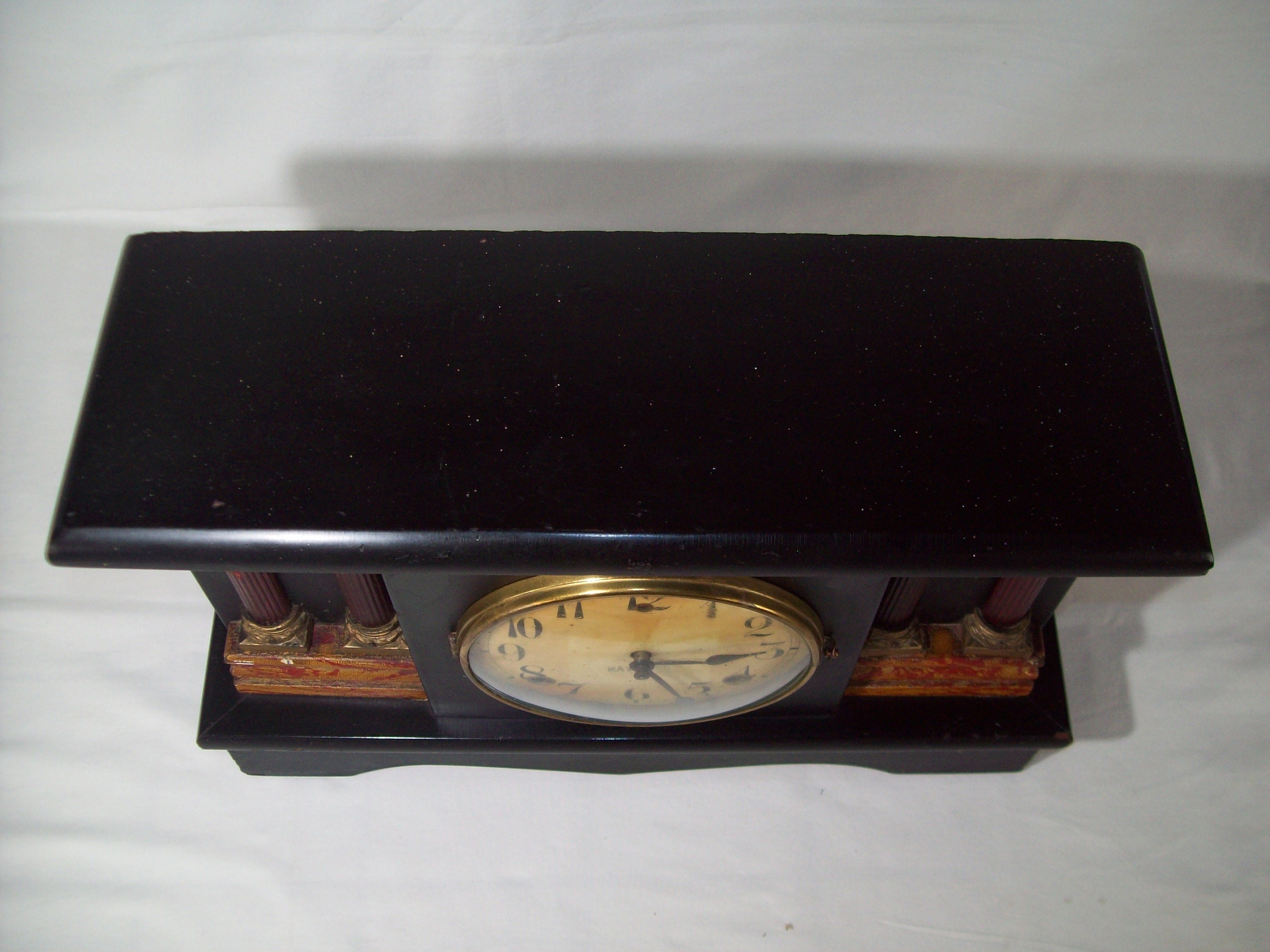 Antique Key Wind Pendulum Movement Mantle / Shelf Clock ~ Does Work ...