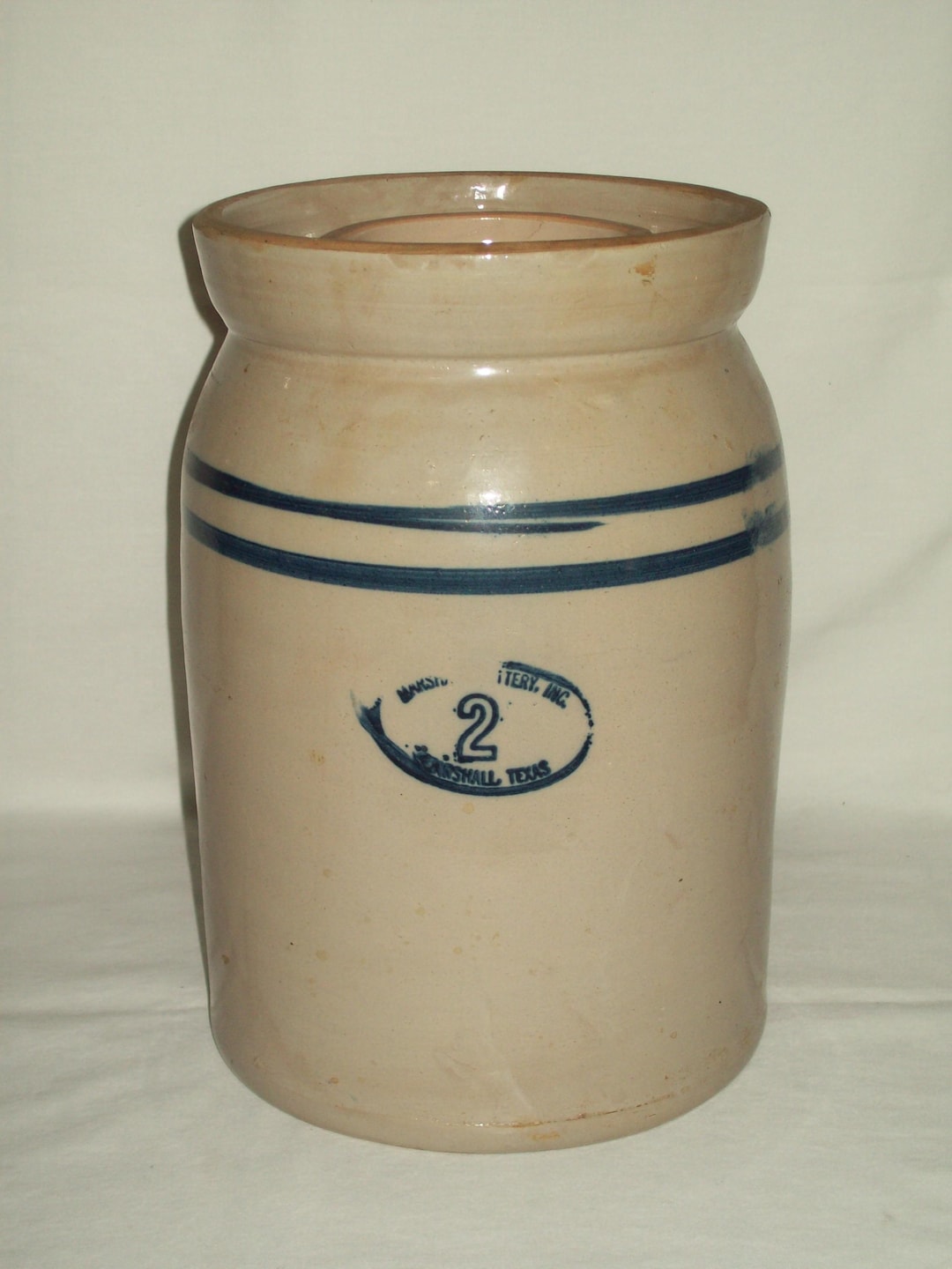 Primitive Marshall Pottery #2 Stoneware Butter Churn Crock ~ Nice ...